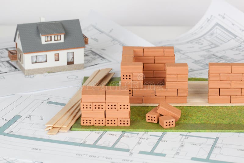 Model House Construction with Brick Stock Image - Image of architecture ...