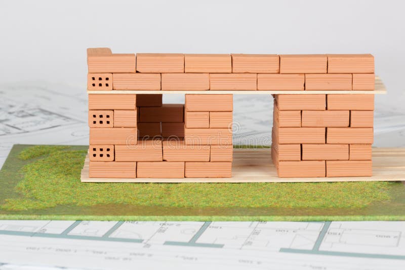 Model House Construction with Brick Stock Photo - Image of ...