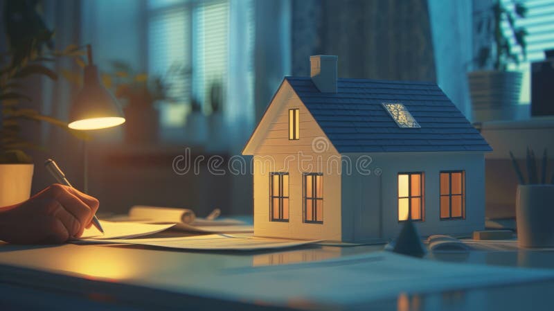 The Model House on Desk. AI Generated Stock Image - Image of investment ...