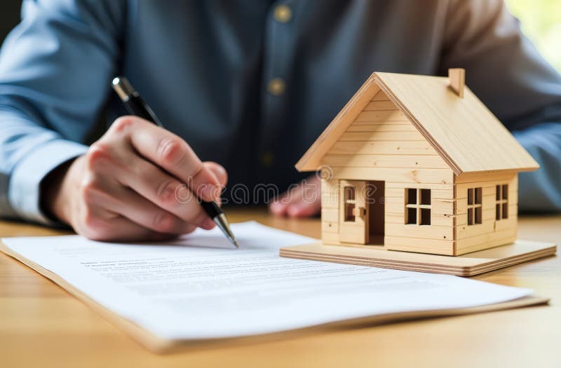 The model house on desk stock image. Image of office - 352113955