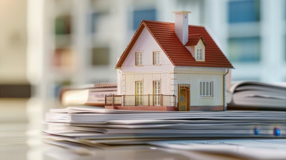 The Model House on Documents.AI Generated Image Stock Image - Image of ...