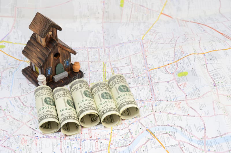 Model house with map stock photo. Image of travel, direction - 169971856