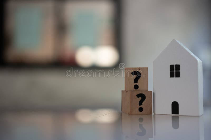Model of House and Question Marks Stock Image - Image of owner, asking ...