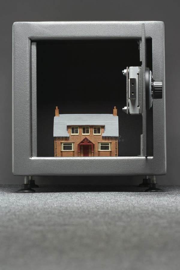Model house in safe stock photo. Image of security, grey - 30848054