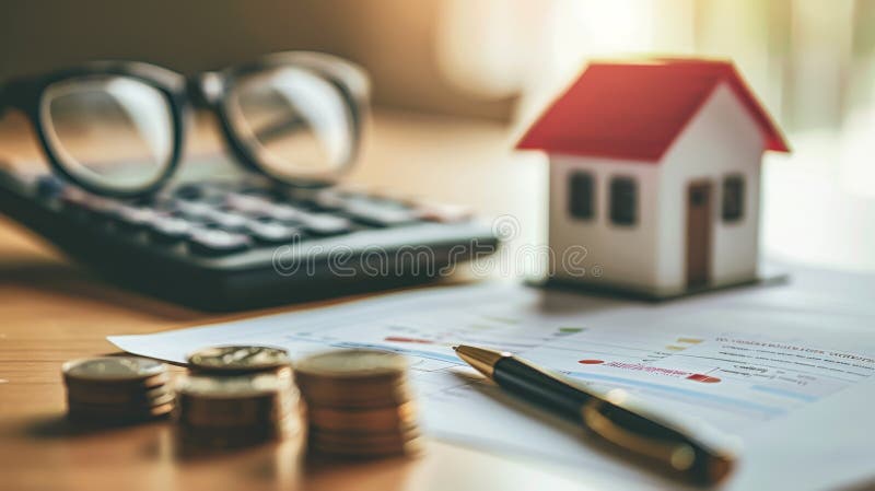 The House with Financial Documents.AI Generated Image Stock Image ...