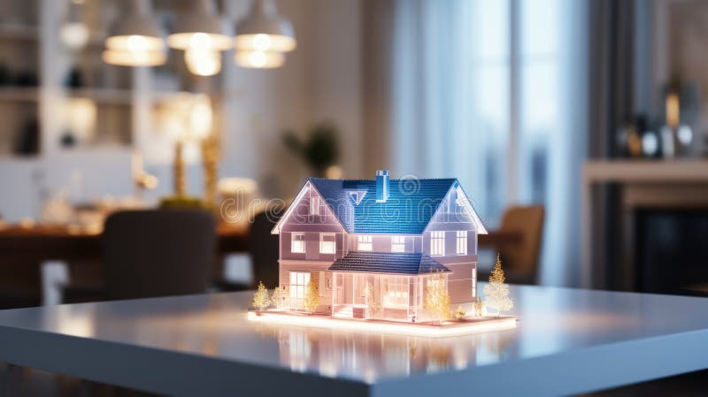 A Model of a House on a Table, Architectural Bureau Stock Photo - Image ...