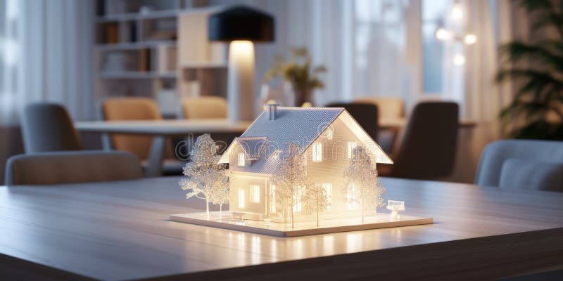 A Model of a House on a Table, Architectural Bureau Stock Image - Image ...