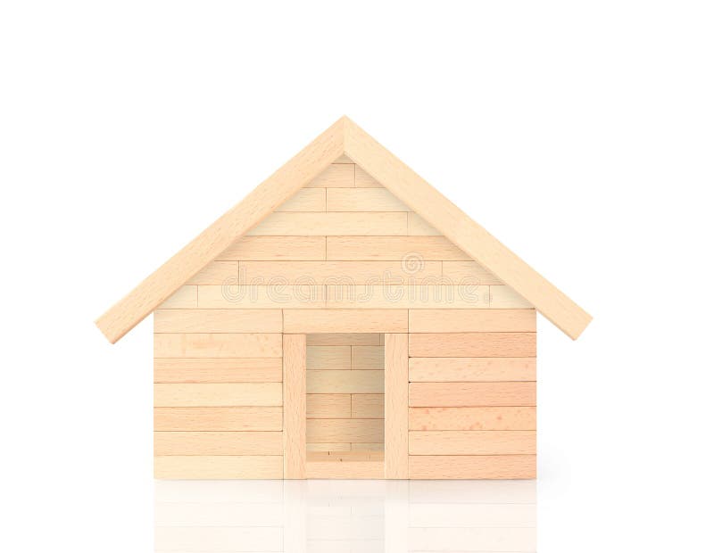 Model House Wood Form of Diagram Stock Photo - Image of isolated ...