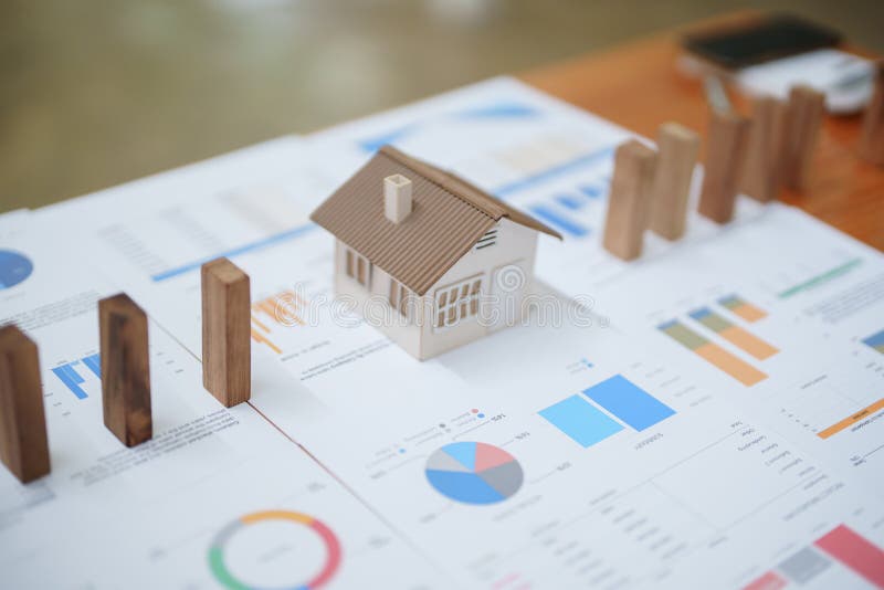 Model House and Wooden Stick, Insurance Concept Stock Photo - Image of ...