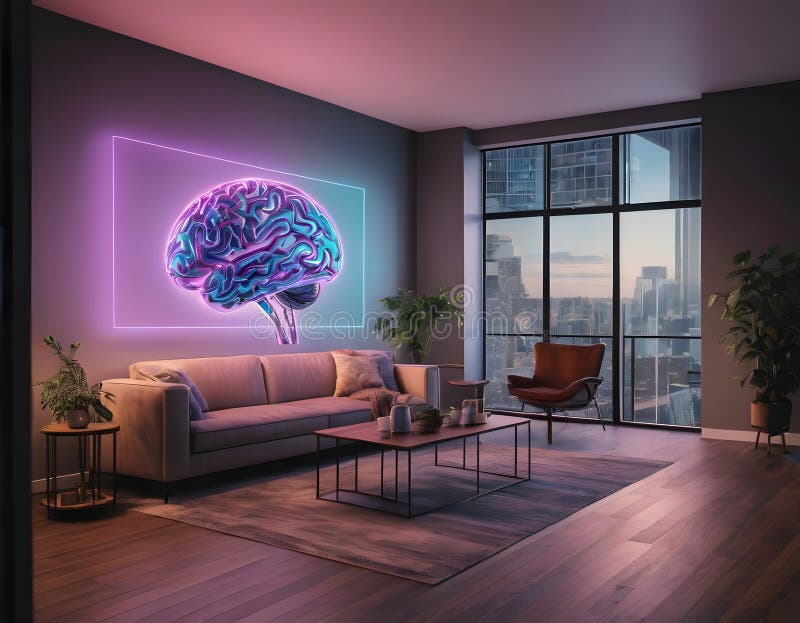 Model of the Human Brain As Part of the Interior. Artificial ...