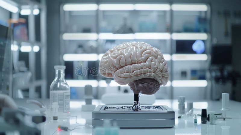 A Model of a Human Brain in a Laboratory Stock Photo - Image of brain ...