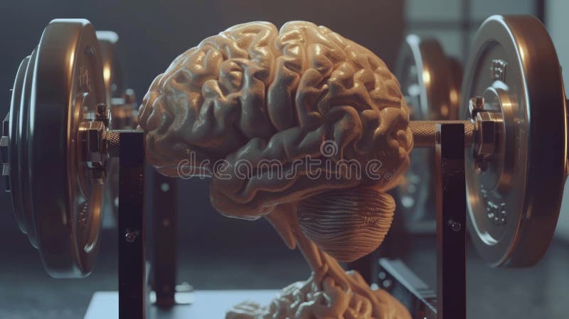 Model of Human Brain on Table. Generative AI. Stock Illustration ...