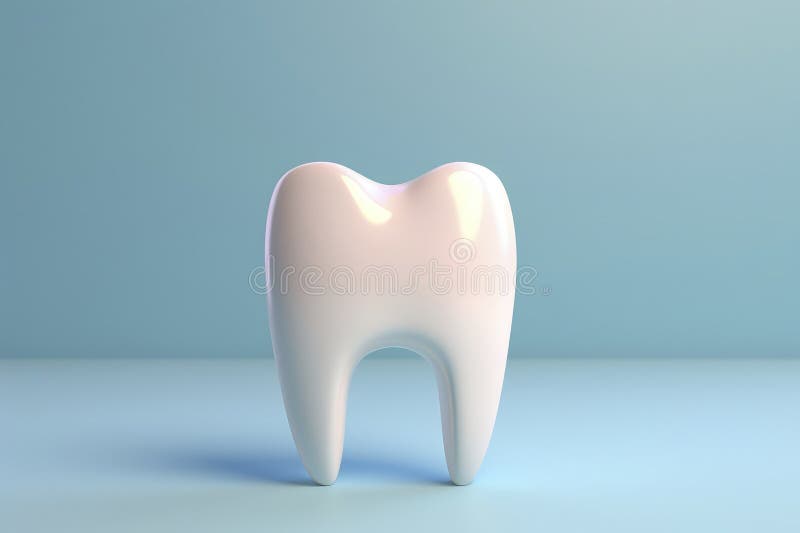 Model of Human Tooth on Blue Background Stock Illustration ...
