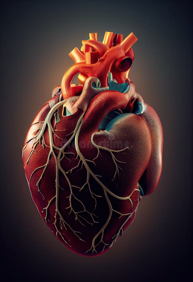 3d Cardiac Heart Anatomy Model Stock Illustrations – 700 3d Cardiac ...