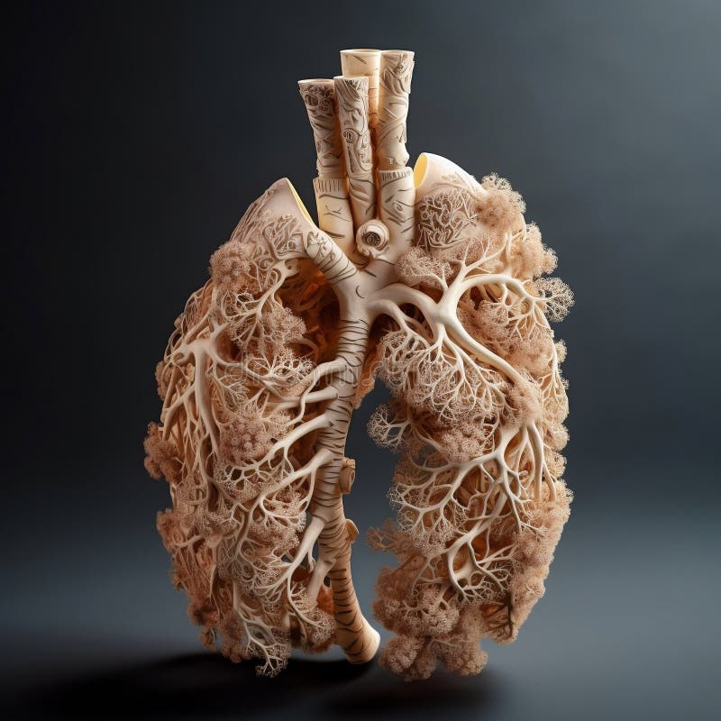 Model of the Human Lung Depicting Lung Cancer and Diseases. Generative ...