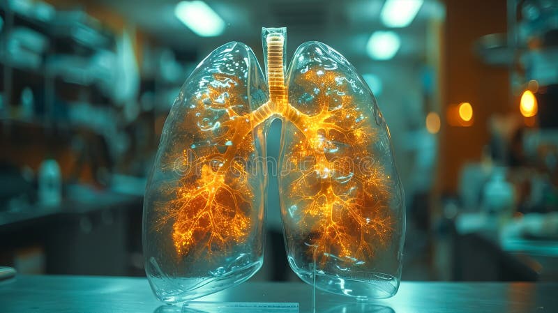 A Model of a Human Lung is on Display in a Lab Stock Image - Image of ...