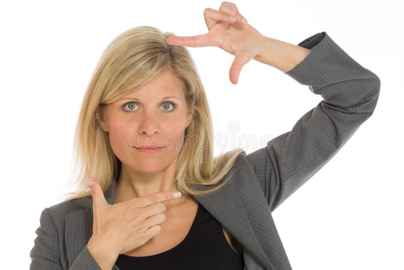 Model Isolated Framing with Fingers Stock Photo - Image of fingers ...