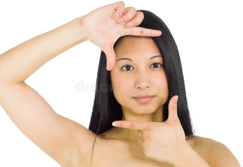 Model Isolated Framing with Fingers Stock Photo - Image of beautiful ...