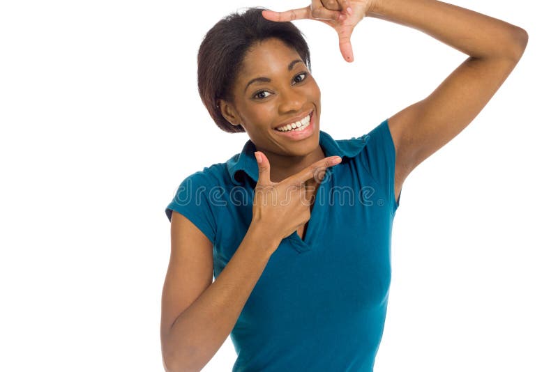 Model Isolated Framing with Fingers Stock Photo - Image of finger ...