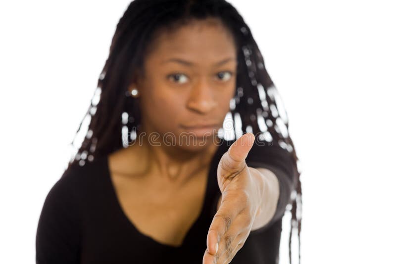 Model Isolated with Hand Shake Stock Photo - Image of meeting, greeting ...