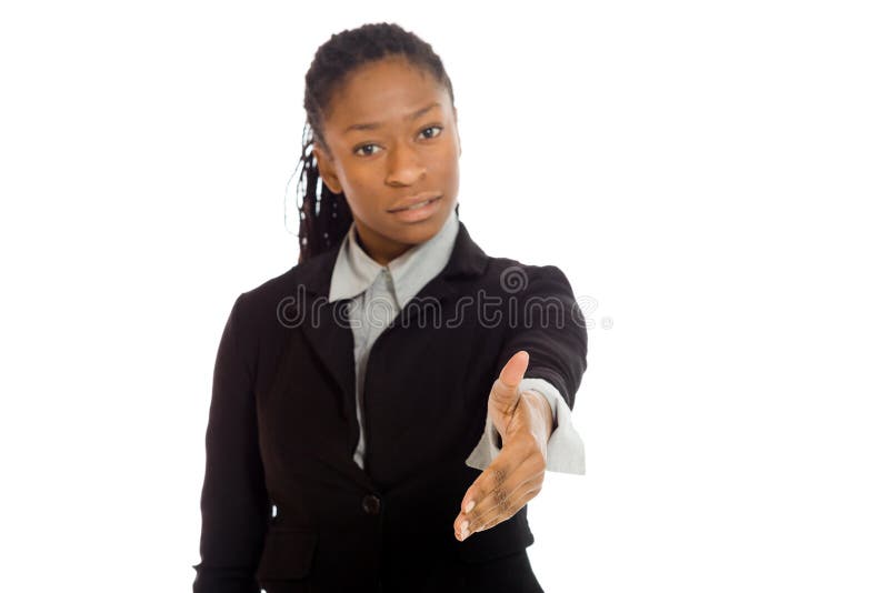 Model Isolated with Hand Shake Stock Image - Image of agreement, people ...