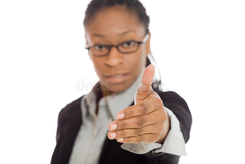 Black Girl with Outstretched Hand Stock Image - Image of casual, lady ...