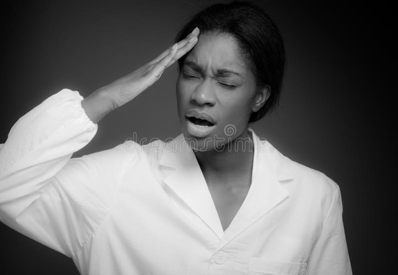 Model Isolated with Headache Stock Image - Image of model, holding ...