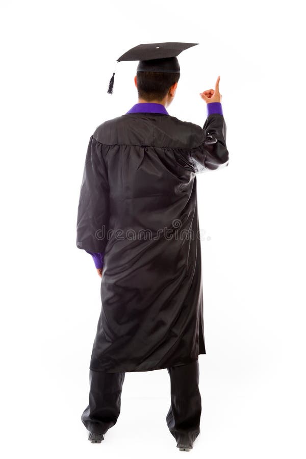 Model Isolated on Plain Background Back Pointing Stock Image - Image of ...