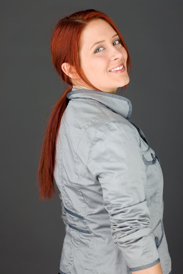 Model Isolated on Plain Background Back Turning Stock Image - Image of ...