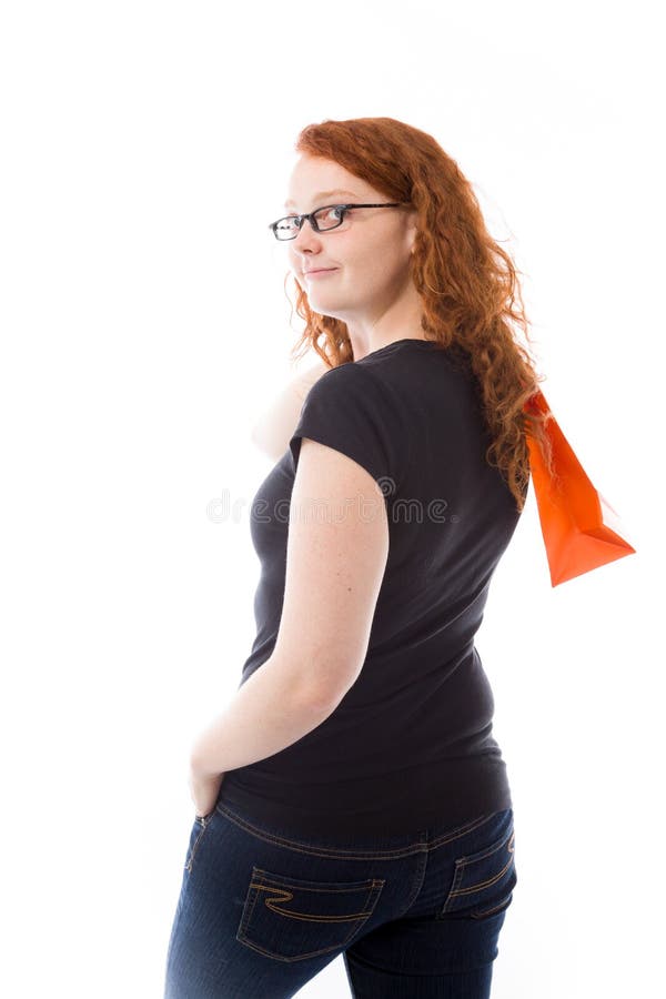 Model Isolated on Plain Background Back Turning Stock Image - Image of ...