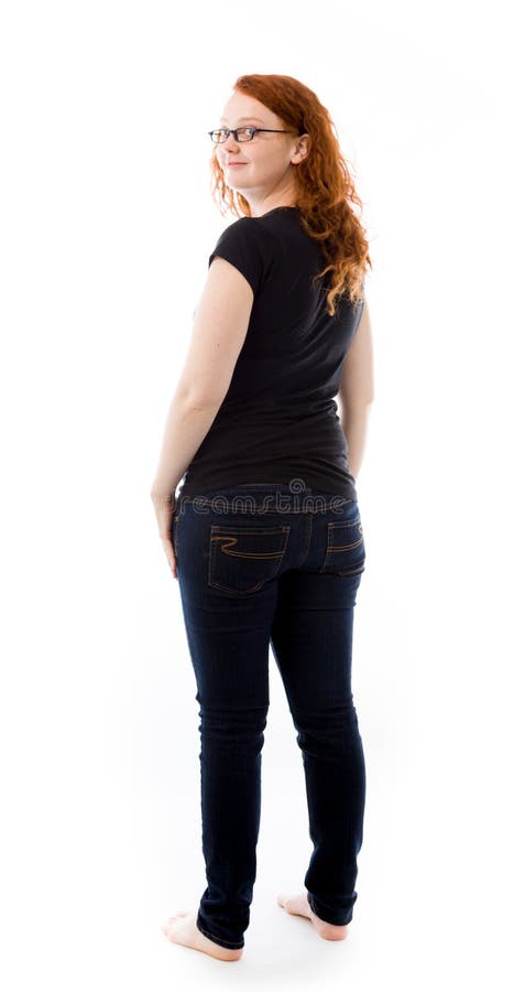Model Isolated on Plain Background Back Turning Stock Photo - Image of ...
