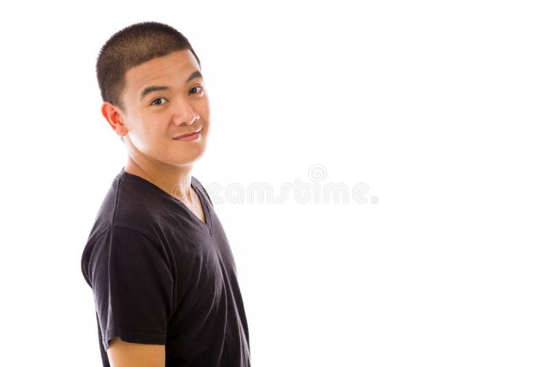 Model Isolated on Plain Background Back Turning Stock Image - Image of ...