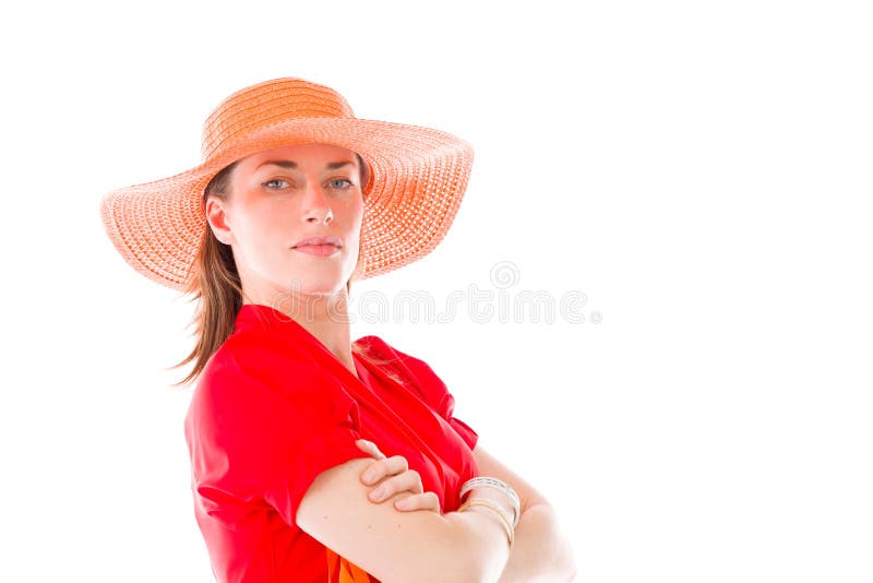 Model Isolated on Plain Background Happy Smiling Stock Photo - Image of ...