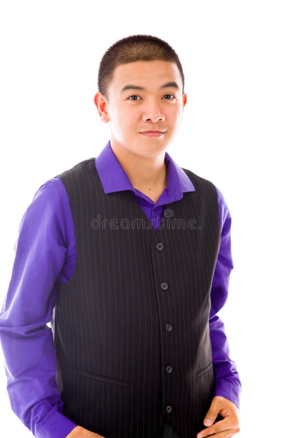 Model Isolated on Plain Background Pround Stock Photo - Image of model ...