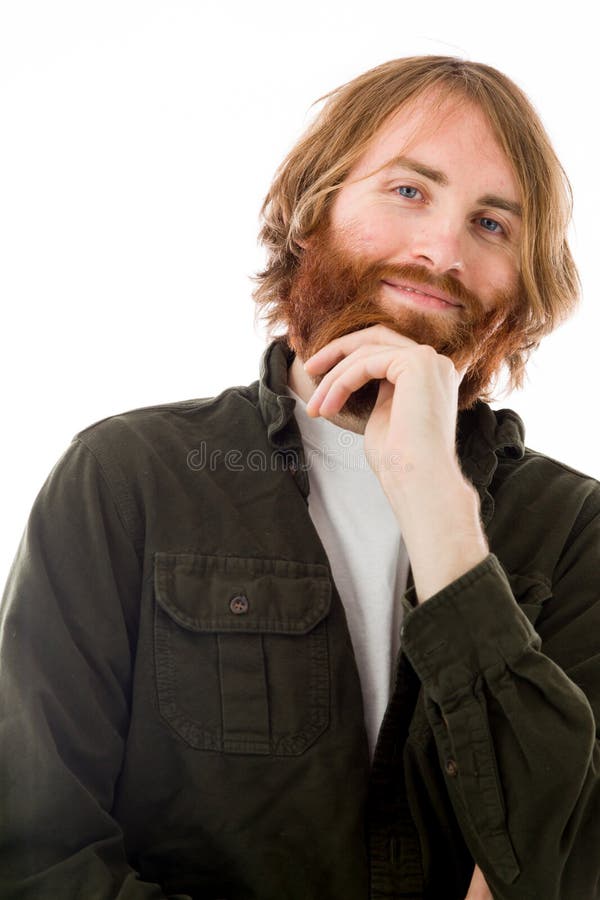 Model Isolated on Plain Background Thinking Stock Photo - Image of male ...