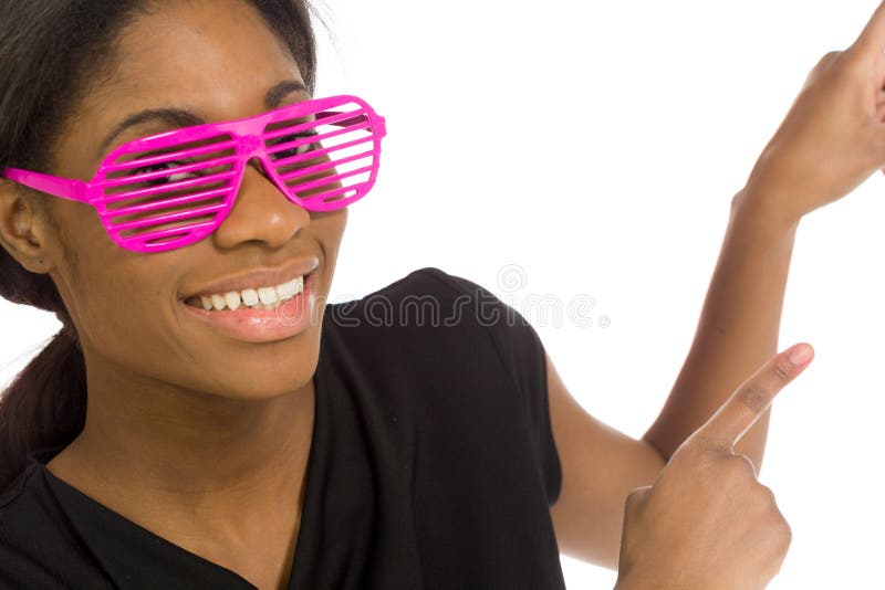 Model isolated pointing stock photo. Image of female - 54662862