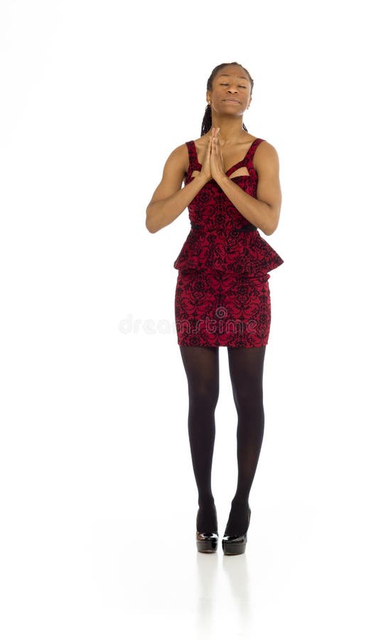 Model isolated praying stock image. Image of black, people - 55394883