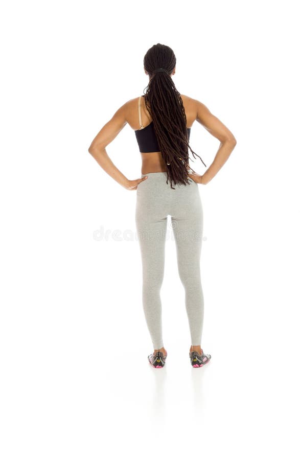 Model Isolated Showing Her Back Stock Image - Image of standing, female ...