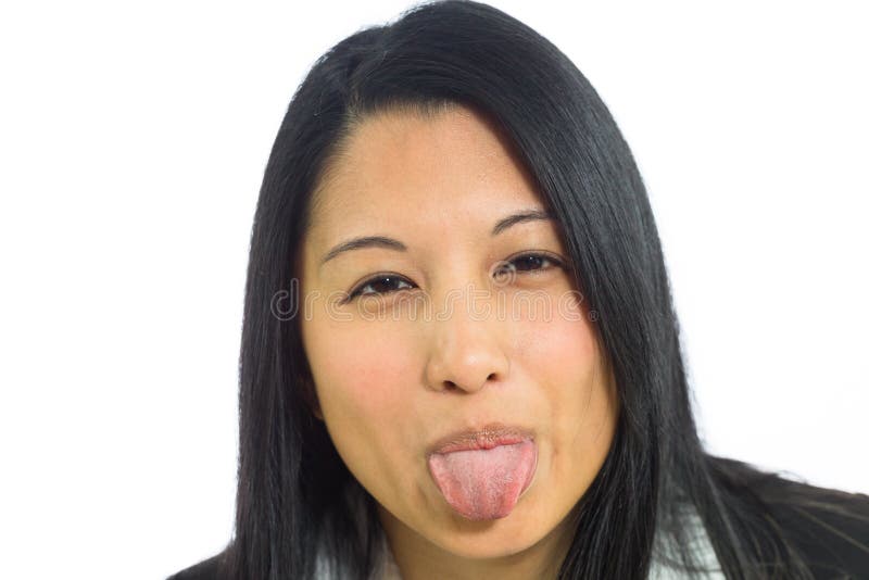 Model Isolated Sticking Tongue Out Stock Photo - Image of person, angry ...