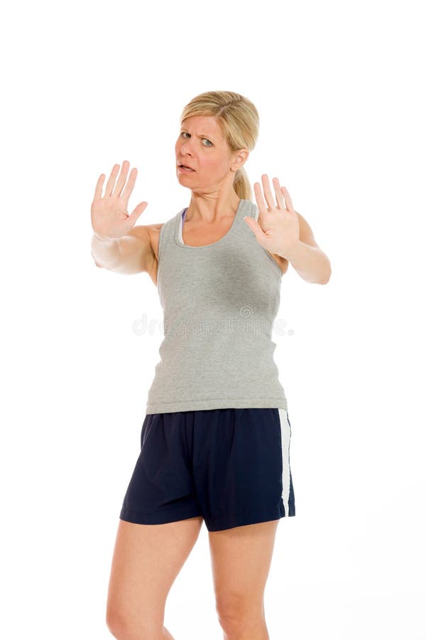 Model Isolated Stop Sign with Hand Stock Photo - Image of female ...