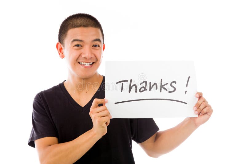 Model Isolated on White Holding a Sign Stock Photo - Image of asian ...