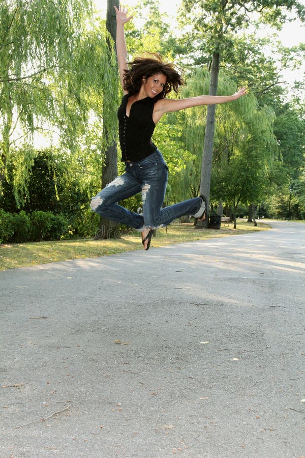 Model Jumping stock photo. Image of pretty, jumping, exciting - 20760876