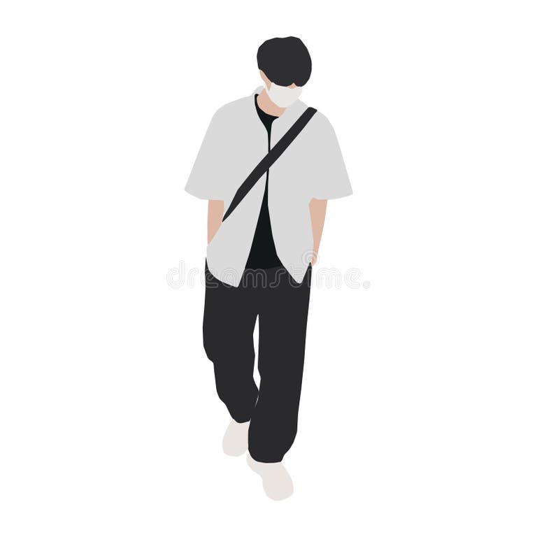 Minimalist Faceless Man in Modern Streetwear Stock Vector ...