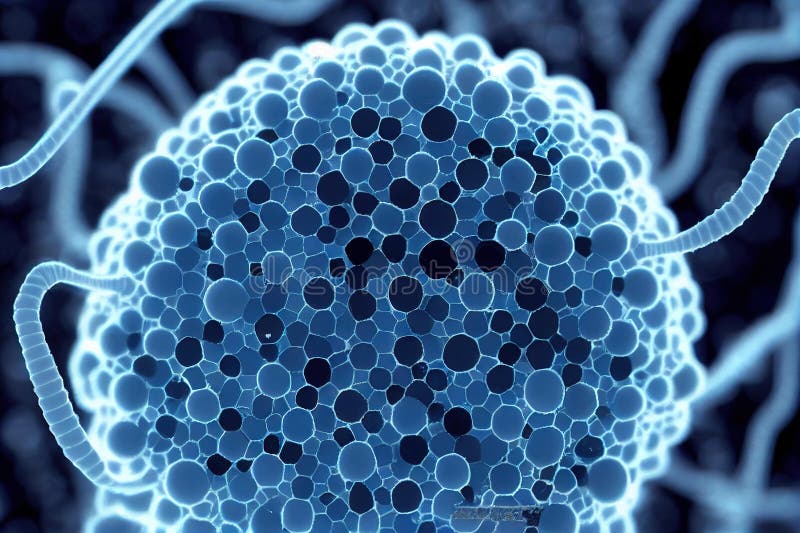 Model of Large Bubble Molecule Closeup with Atoms and Compounds. Stock ...