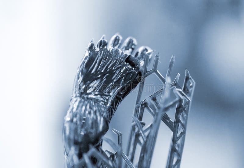 Model of Leg Printed3D Printer from Black Rubber Close-up Part of ...