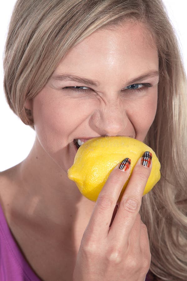 Model with lemon stock image. Image of lips, female, makeup - 38755565