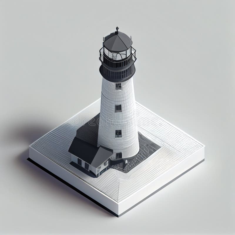 Model of Lighthaus 3d, Isometric Stock Illustration - Illustration of ...
