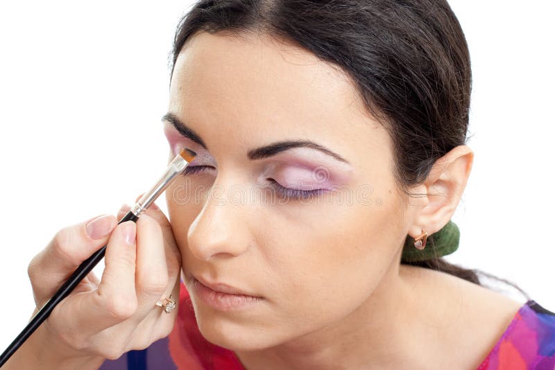 Model make-up isolated stock photo. Image of eyebrow - 17058924