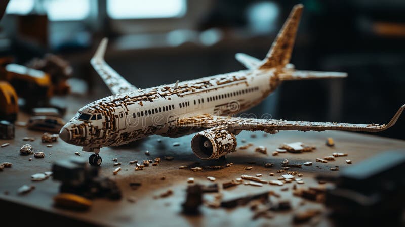 Model Maker Assembling Tiny Pieces of Airplane Model Stock Image ...