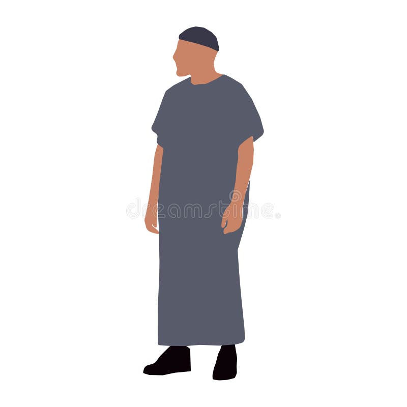 Flat Style Illustration of Arabic Man in Traditional Outfit, Arabic Man ...
